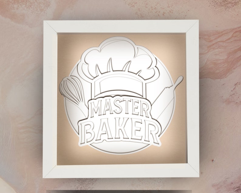 3D Master Baker SVG Shadow Box for Cricut, Silhouette, Chef Layered ...