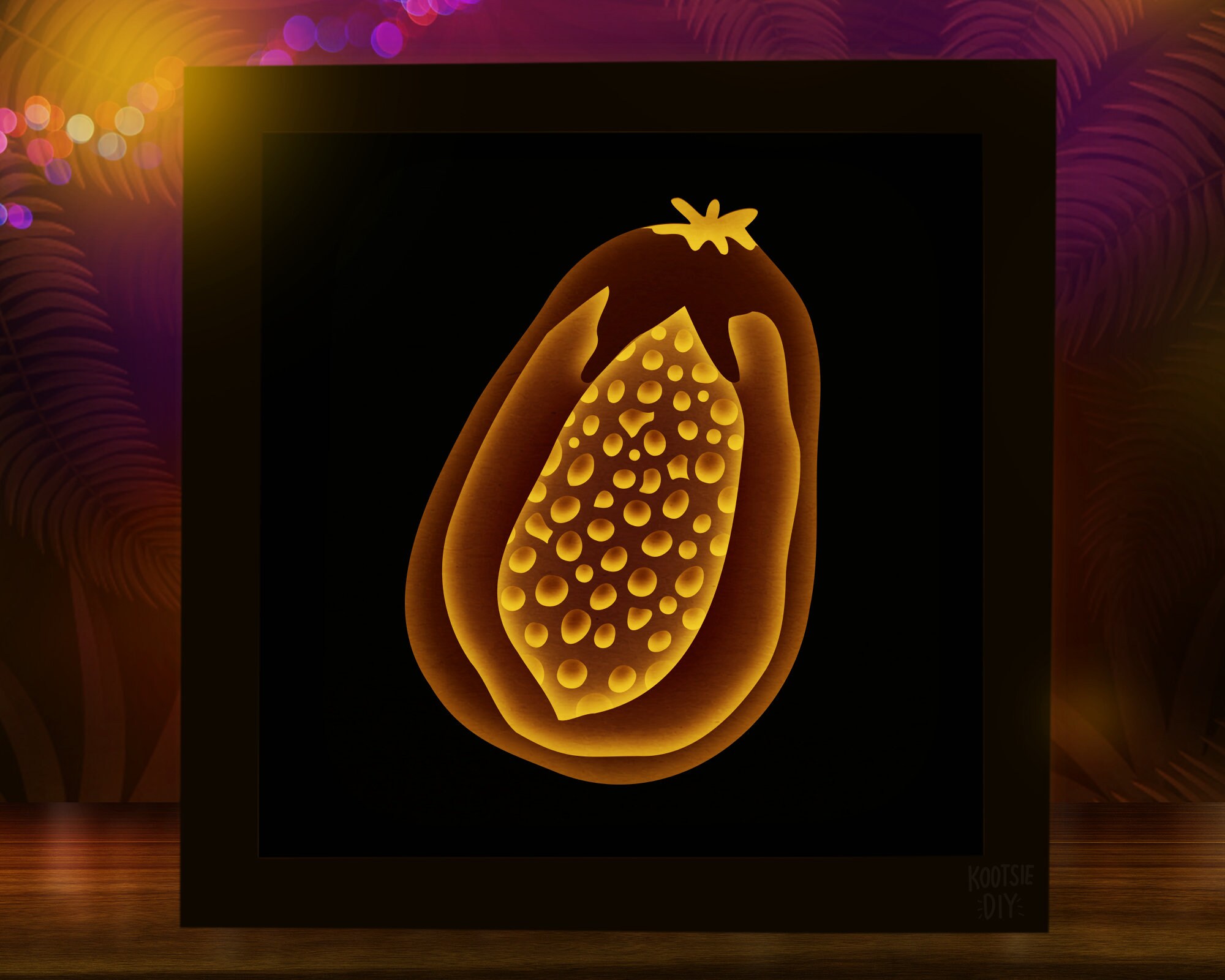 3D Papaya SVG Shadow Box for Cricut Silhouette Tropical - Etsy