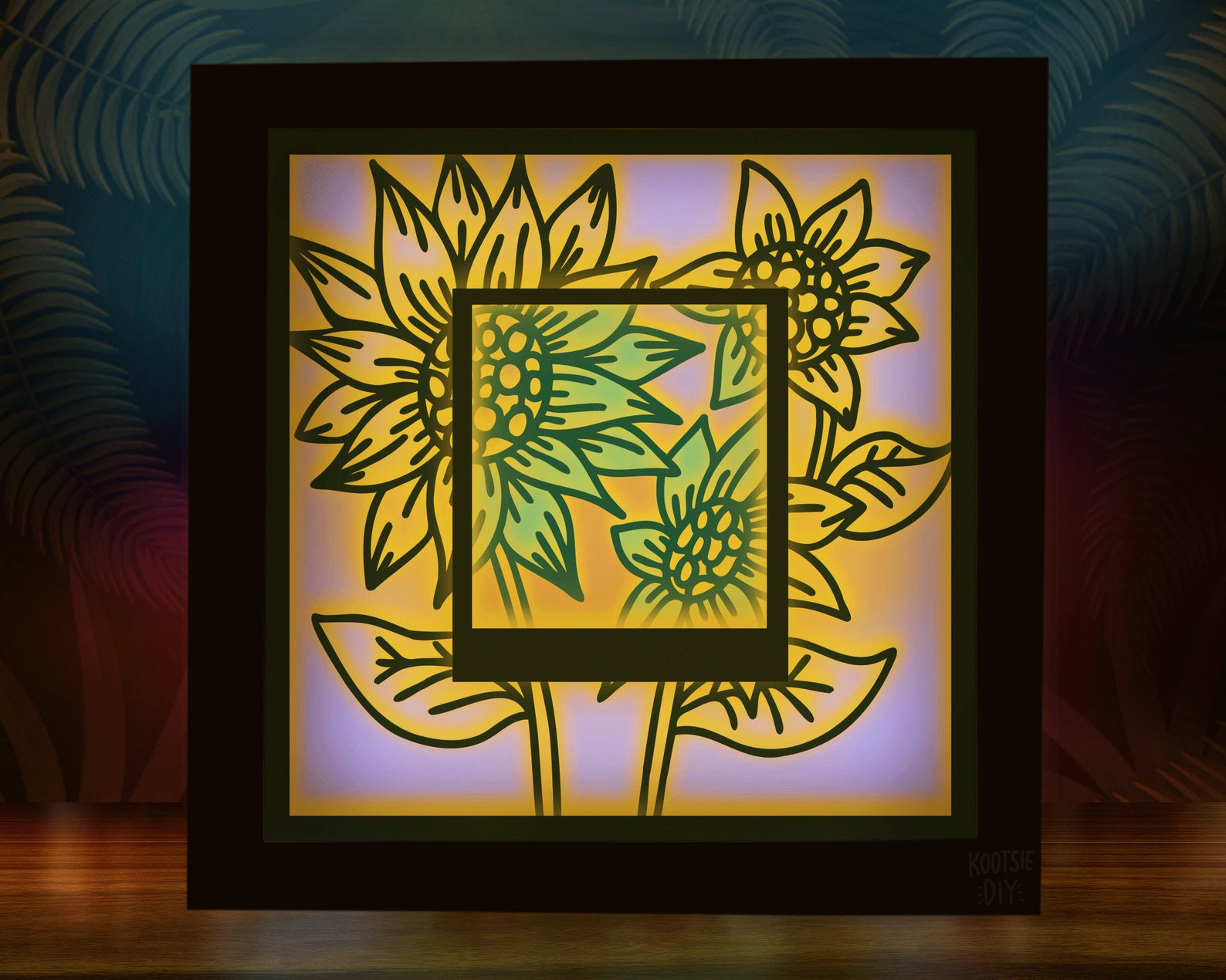3D Sunflower Shadow Box SVG for Cricut Silhouette Floral - Etsy
