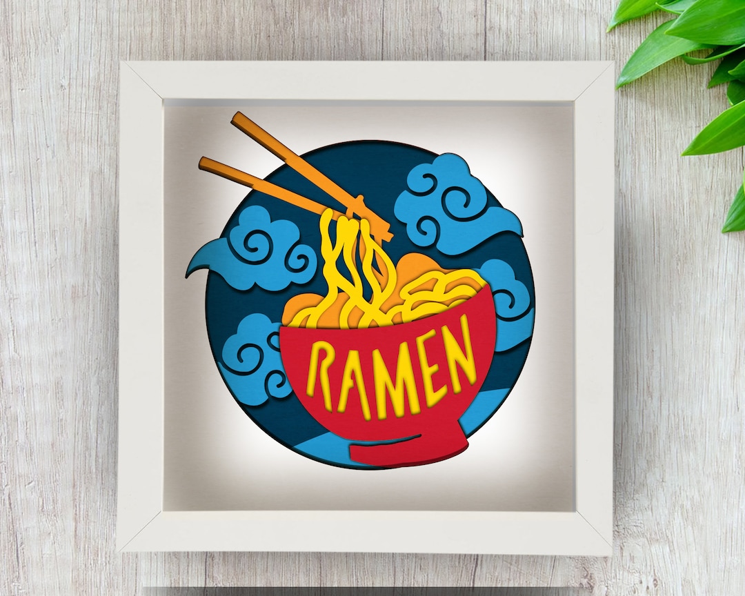3D Ramen SVG Shadow Box for Cricut, Silhouette, Noodles Layered Mandala ...