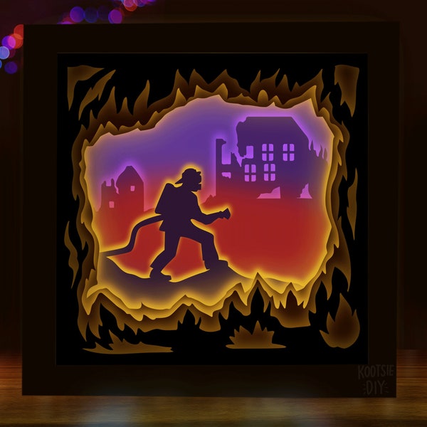 Firefighter Shadow Box - Etsy
