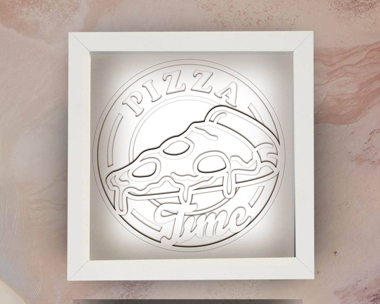 3D Pizza SVG Shadow Box for Cricut, Silhouette, Pepperoni Layered ...