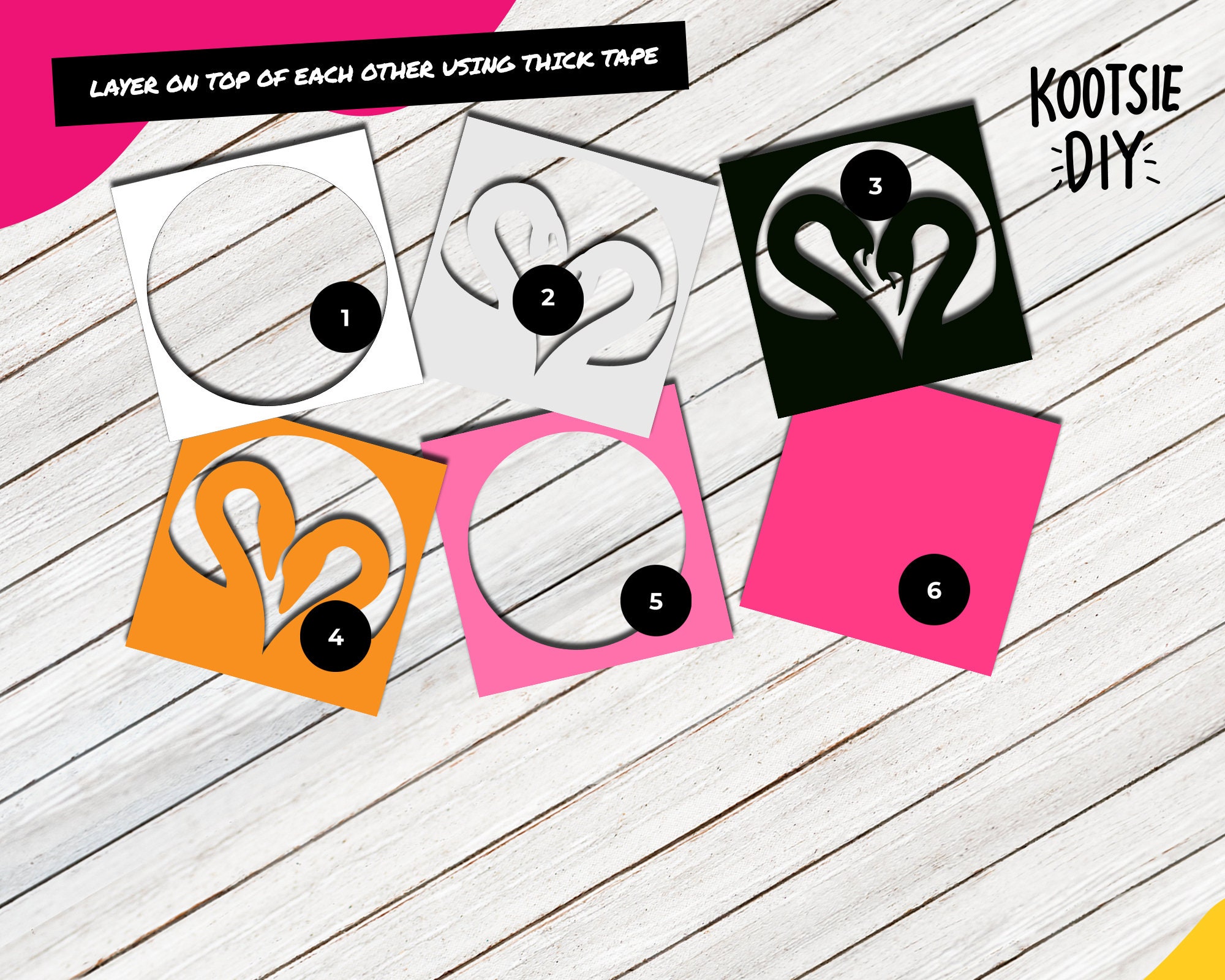 3D Swan Layered Shadow Box SVG for Cricut Silhouette Cute - Etsy