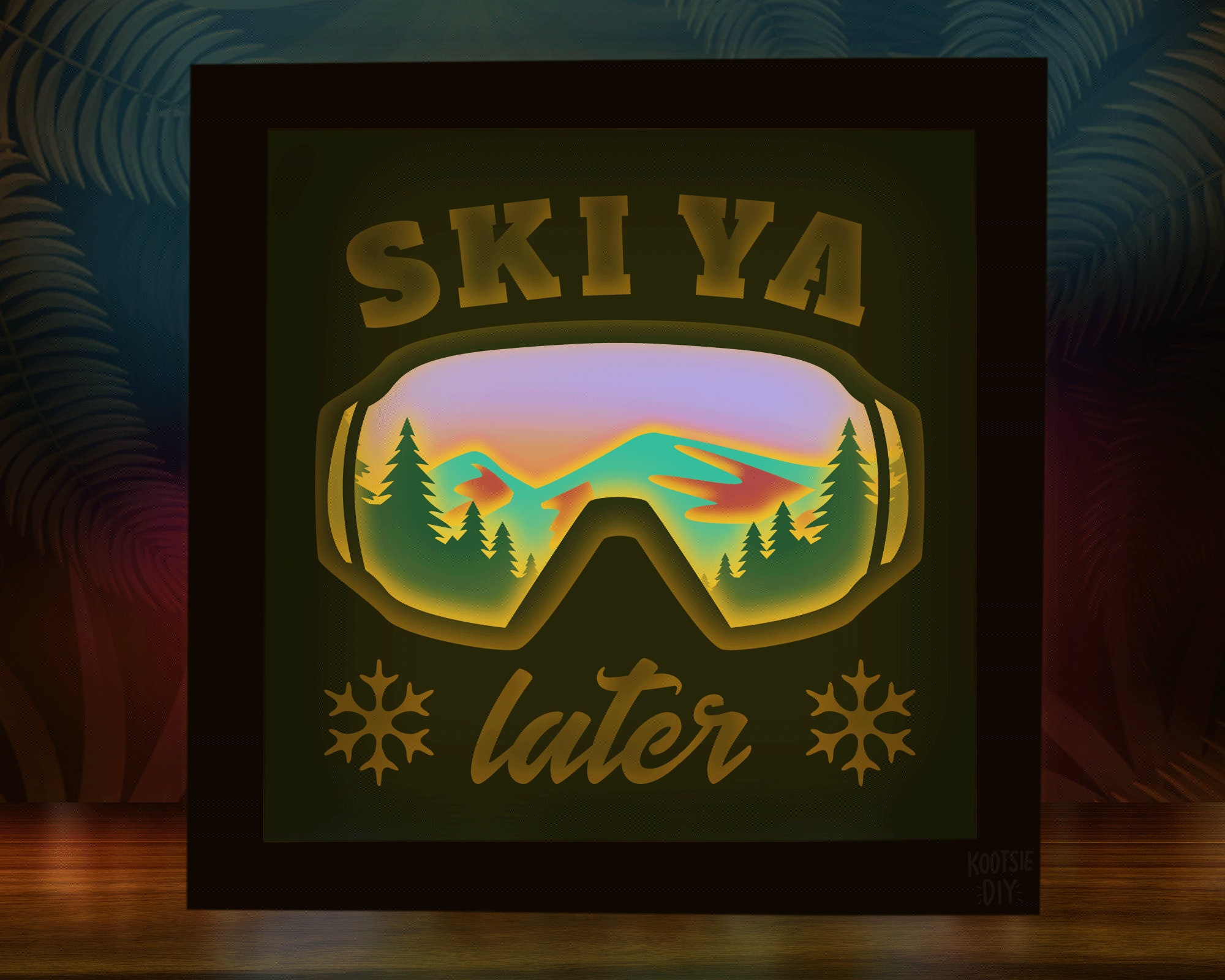 3D Ski Shadow Box SVG for Cricut, Silhouette, Snow 3d Layered Mandala ...