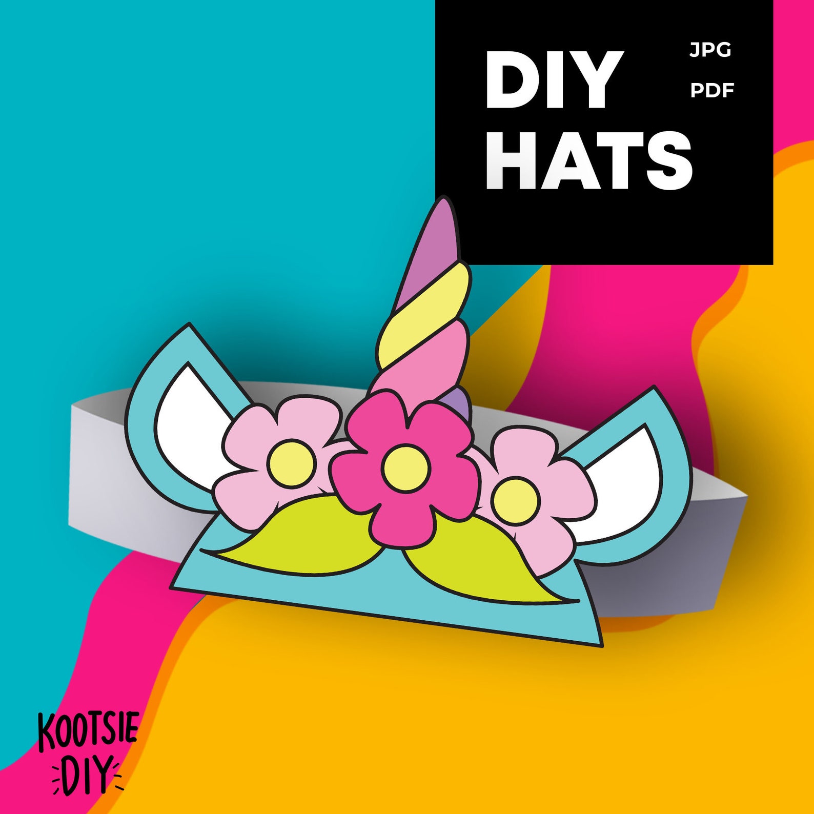 PRINTABLE Unicorn Party Hats for Kids, Purple Unicorn Birthday Crowns ...