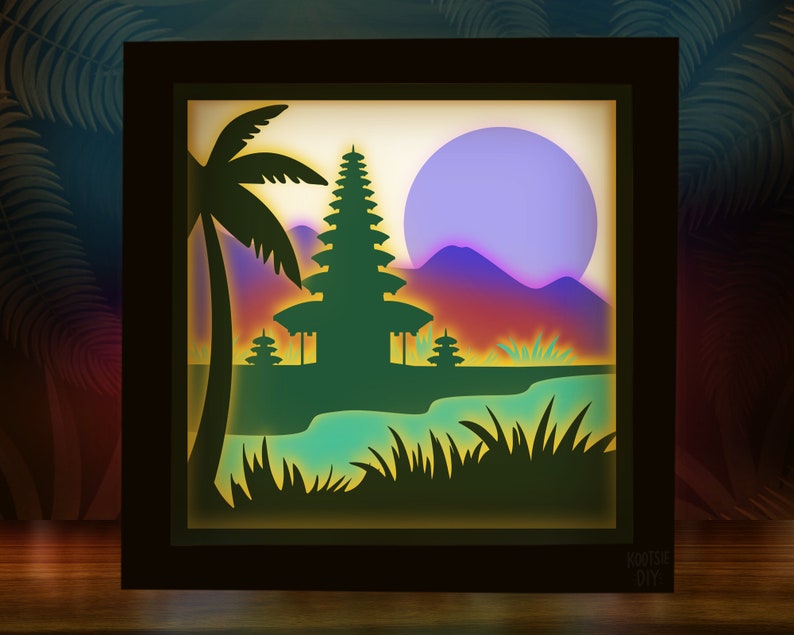 Bali Shadow Box SVG for Cricut Silhouette Indonesia 3d - Etsy
