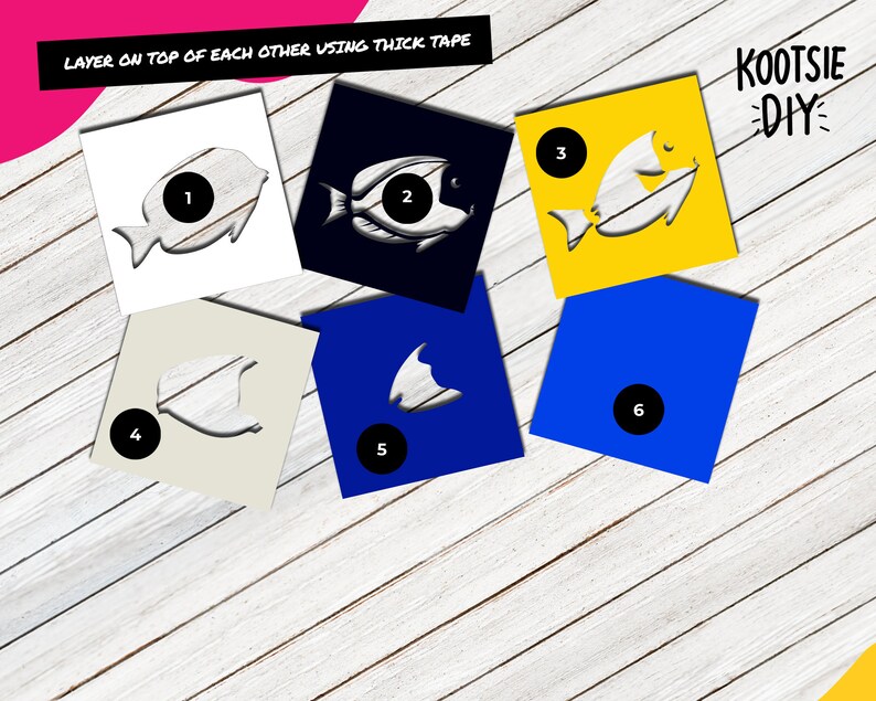 3D Blue Tang Fish Shadow Box SVG for Cricut Silhouette - Etsy