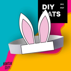 PRINTABLE Rabbit Ears Party Hats for Kids, Bunny Paper Crowns, Easter ...