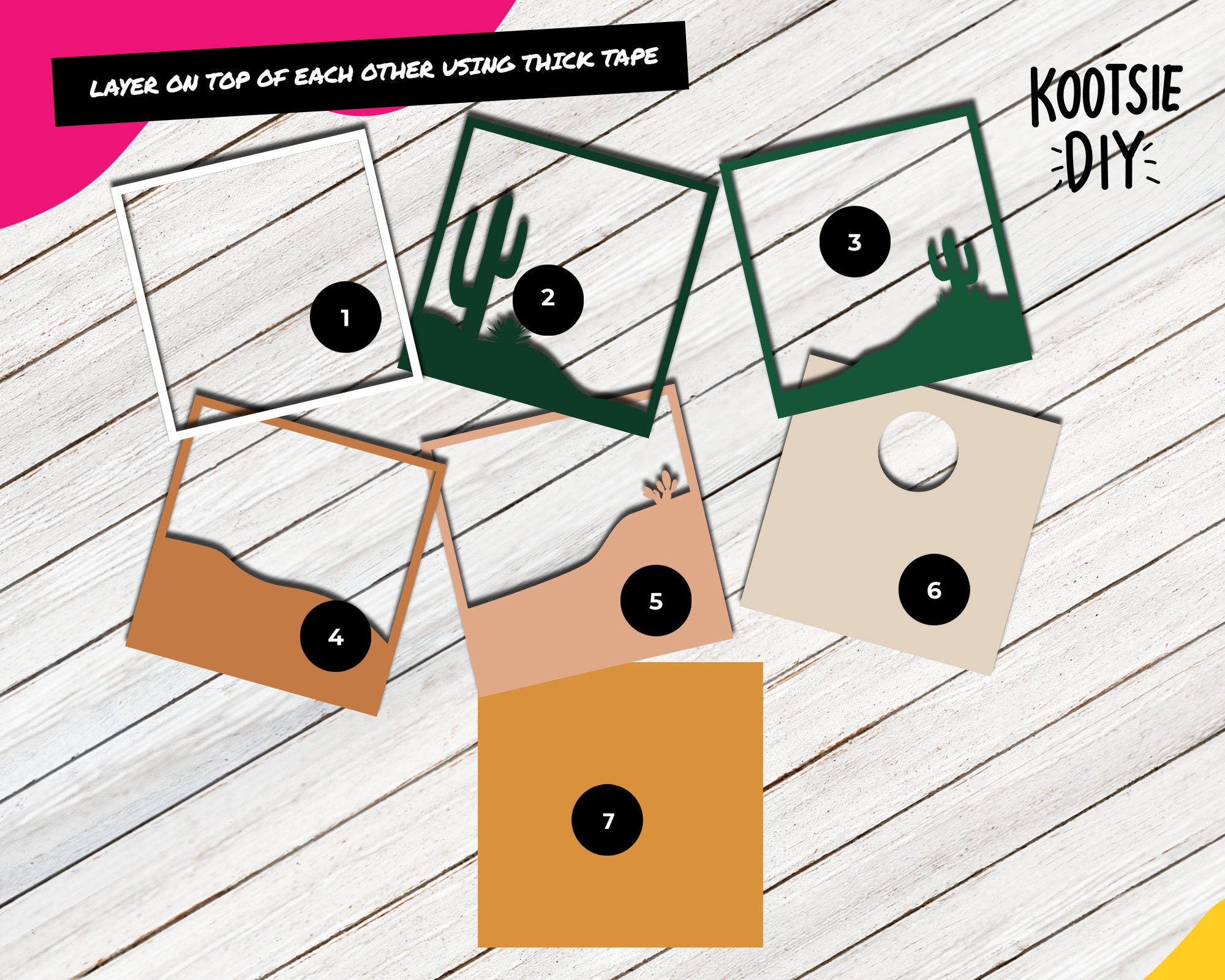 3D Cactus Shadow Box SVG for Cricut Silhouette Desert 3d - Etsy