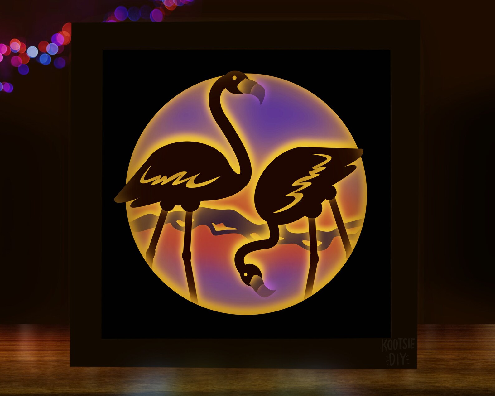 3D Flamingo Shadow Box SVG for Cricut Silhouette Bird 3d - Etsy