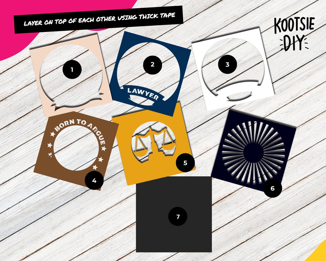 3d Lawyer Shadow Box Svg for Cricut, Silhouette, Attorney 3d Layered ...