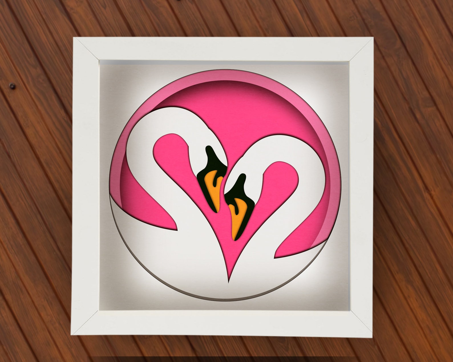 3D Swan Layered Shadow Box SVG for Cricut Silhouette Cute - Etsy