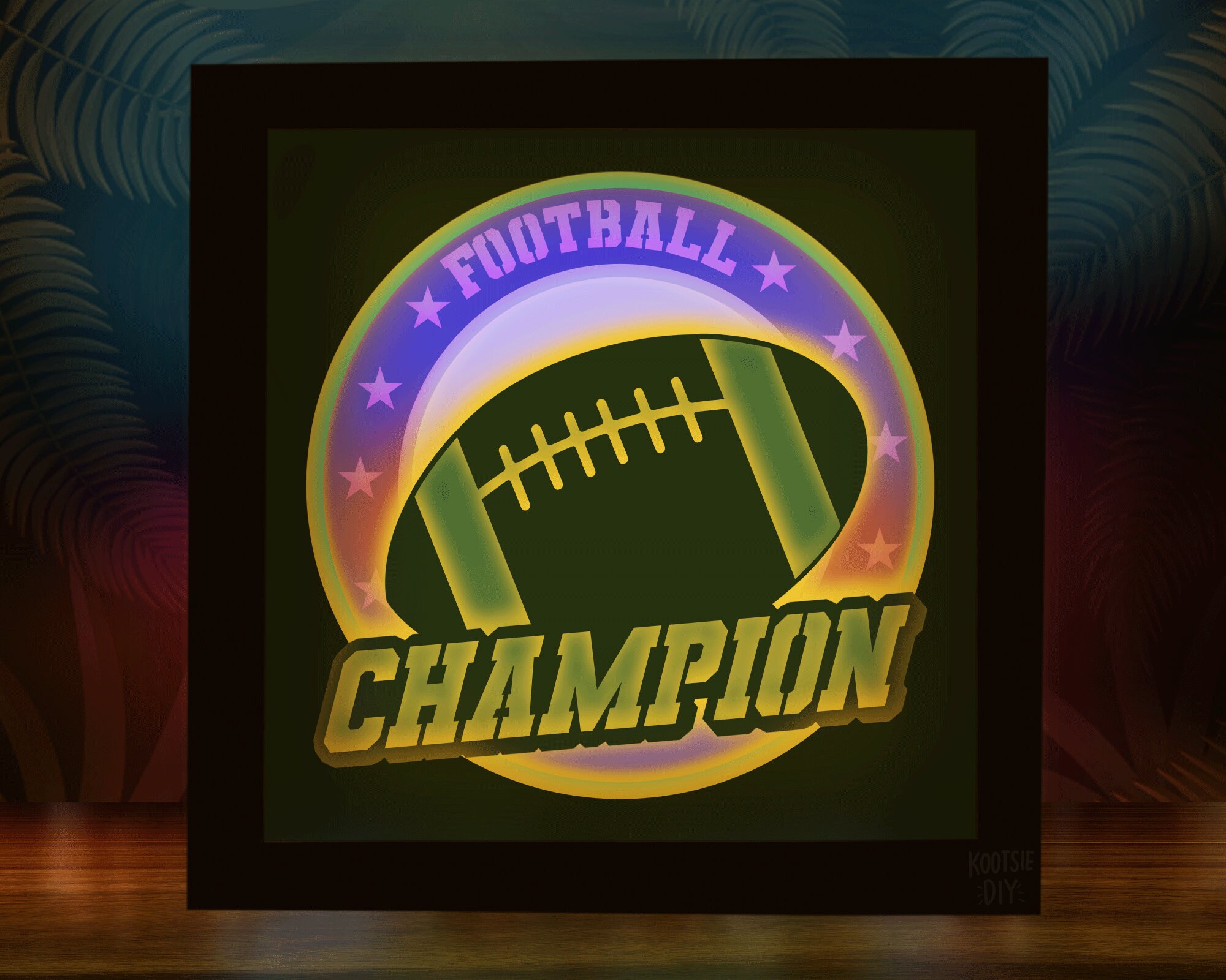 American Football Shadow Box SVG for Cricut Silhouette - Etsy