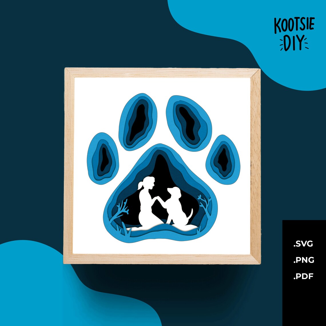Dog Shadow Box SVG for Cricut Silhouette Puppy Memorial Gift - Etsy