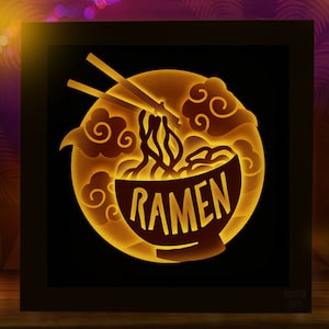 3D Ramen SVG Shadow Box for Cricut, Silhouette, Noodles Layered Mandala ...