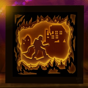 3D Firefighter Shadow Box SVG for Cricut, Silhouette, Firemen 3d ...