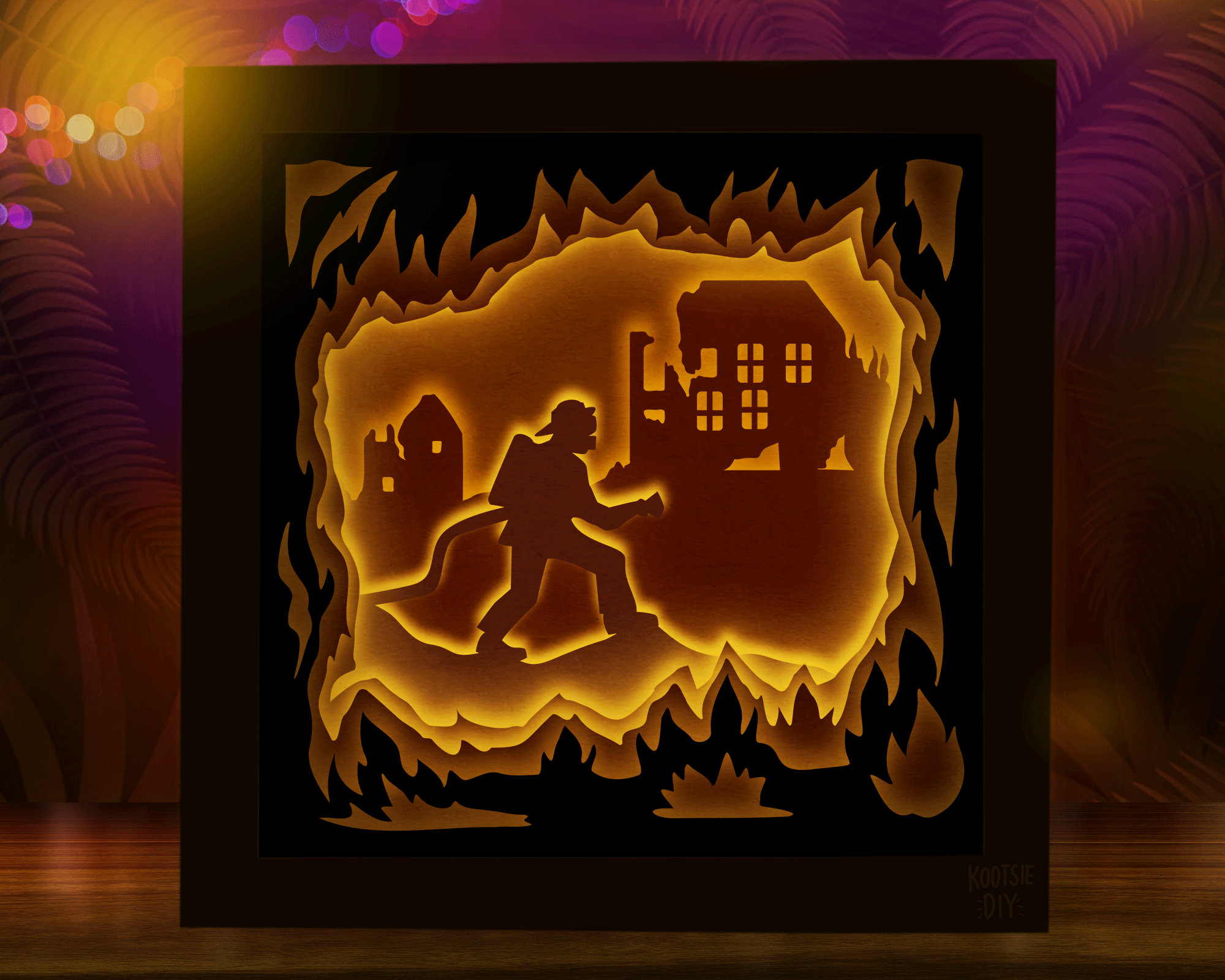 3D Firefighter Shadow Box SVG for Cricut Silhouette Firemen - Etsy ...
