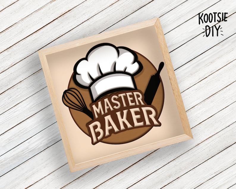 3D Master Baker SVG Shadow Box for Cricut, Silhouette, Chef Layered ...