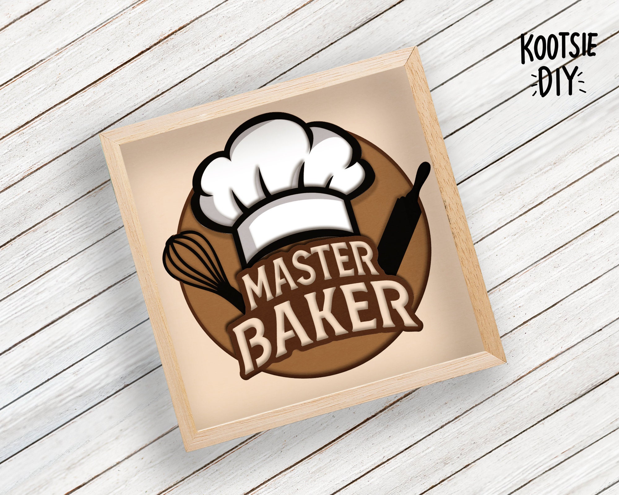 3D Master Baker SVG Shadow Box for Cricut, Silhouette, Chef Layered ...