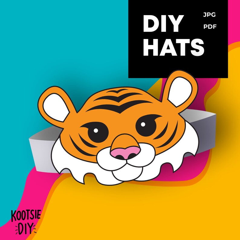 PRINTABLE Cute Tiger Party Hats for Kids for New Year Birthday Crowns ...