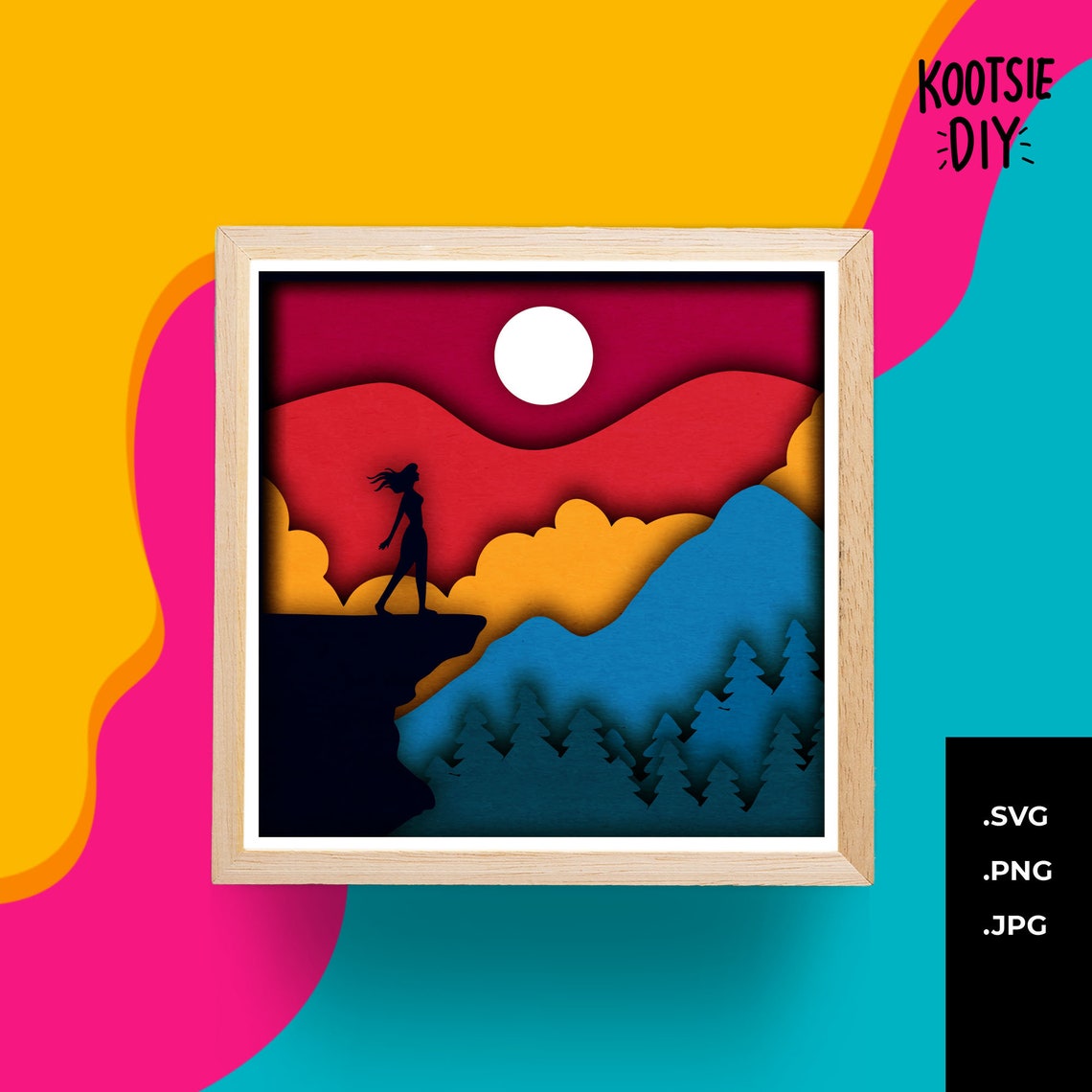 Sunset SVG PNG for Cricut and Silhouette Shadowbox Lightbox | Etsy