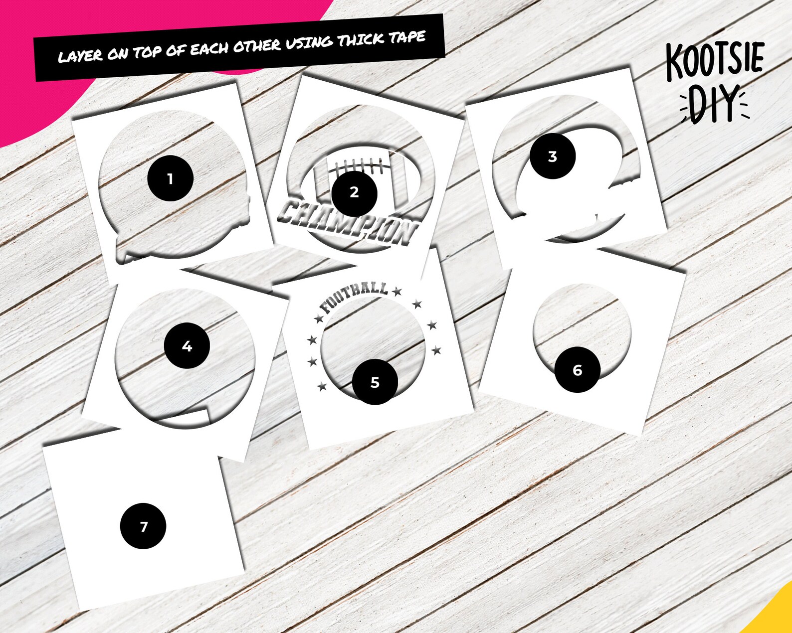 American Football Shadow Box SVG for Cricut Silhouette - Etsy