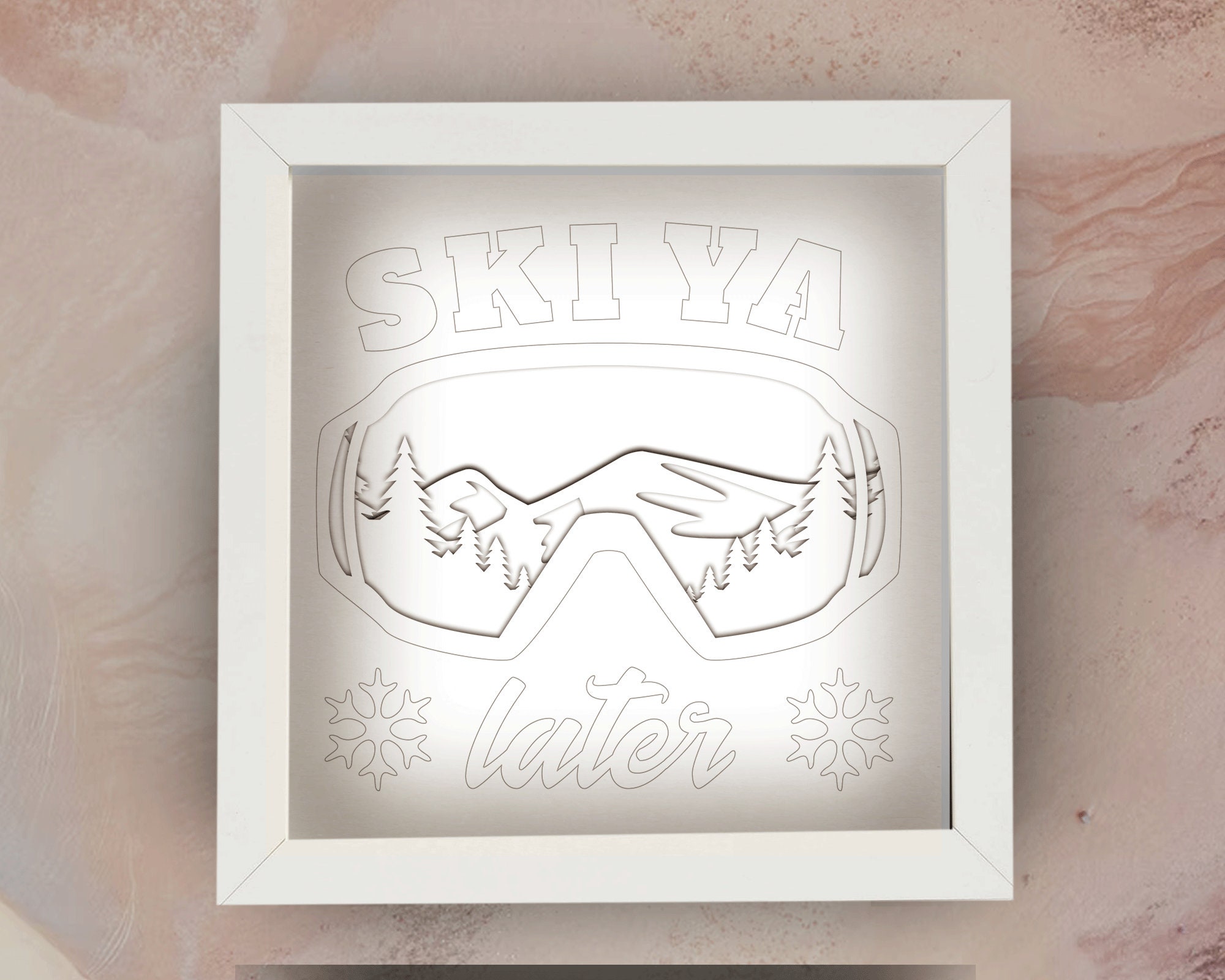3D Ski Shadow Box SVG for Cricut Silhouette Snow 3d Layered - Etsy Canada