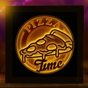 3D Pizza SVG Shadow Box for Cricut, Silhouette, Pepperoni Layered ...