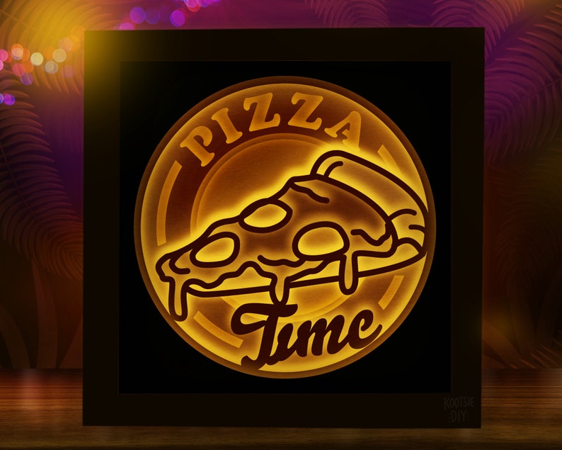 3D Pizza SVG Shadow Box for Cricut, Silhouette, Pepperoni Layered ...