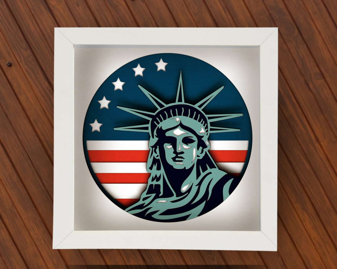 New York Shadowbox 4th of July Decoration Layered - Etsy