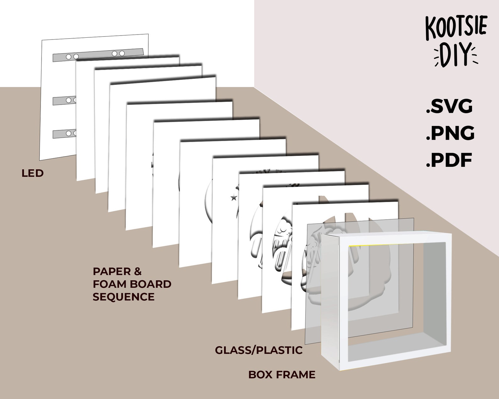 Beer Shadow Box SVG for Cricut, Silhouette, Drink 3d Layered Mandala ...