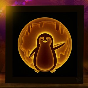 Penguin Layer Shadow Box SVG for Cricut, Silhouette, Cute Penguin Layer ...