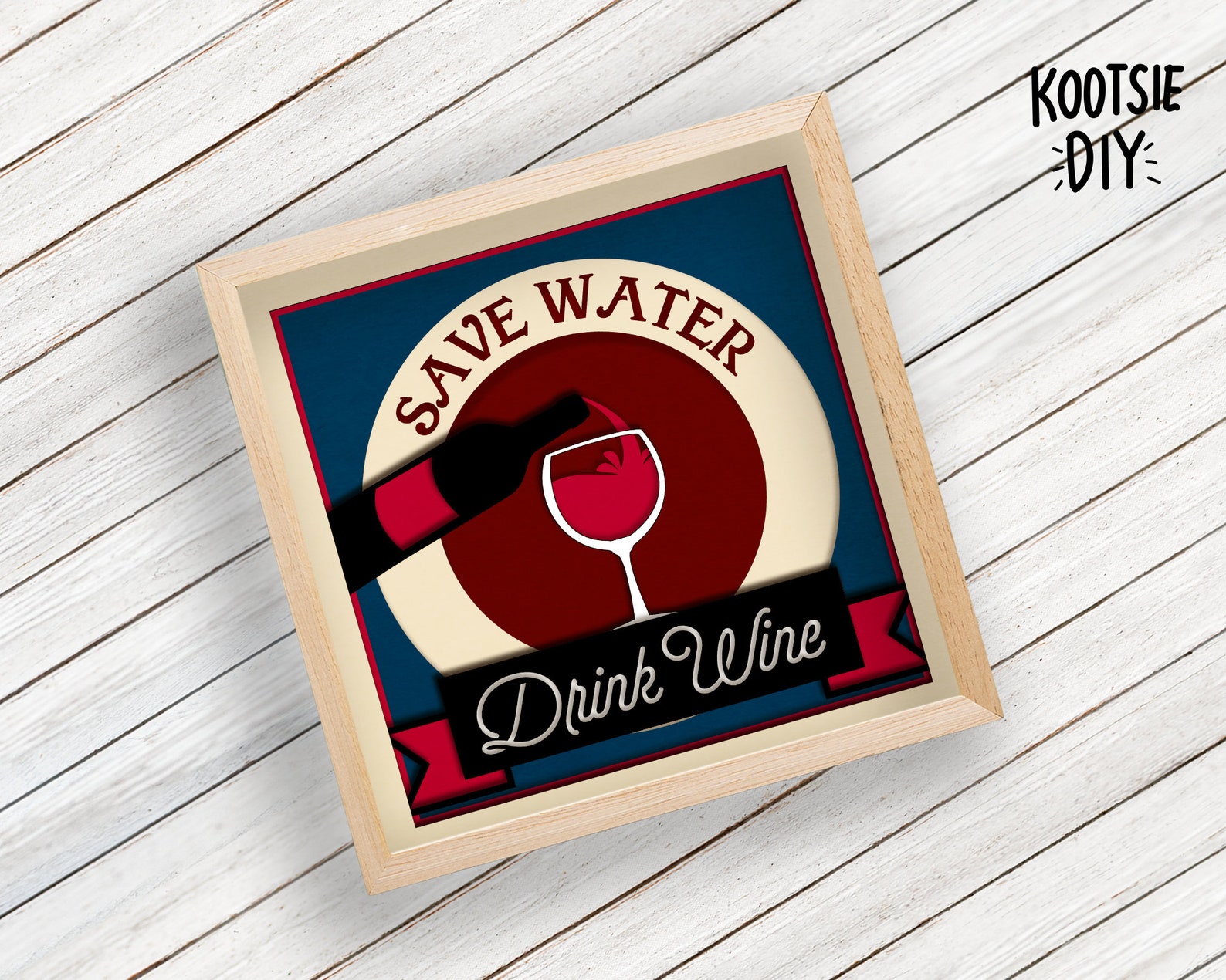 Layered 3D Wine SVG Shadow Box for Cricut, Silhouette, Wine Layered ...