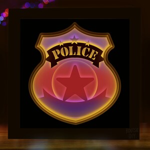 3D Police Multilayered Shadow Box SVG for Cricut, Silhouette, Sheriff ...