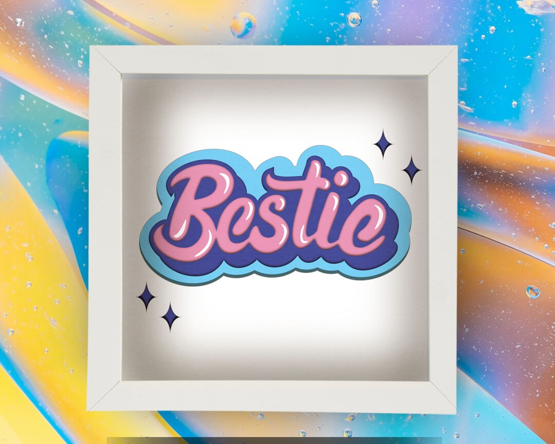 Besties Shadow Box Svg for Cricut, Silhouette, Gift for Best Friend 3d ...