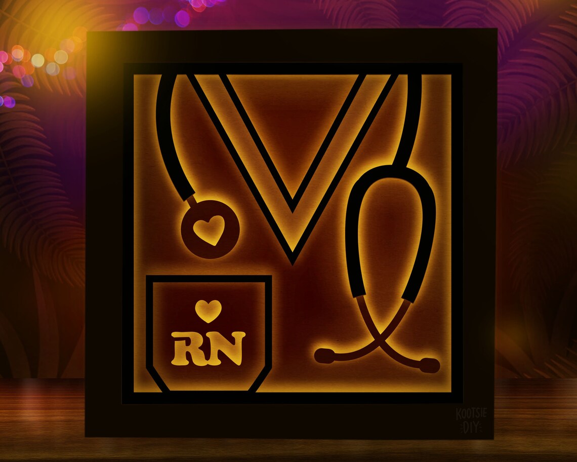 Medical Nurse Shadow Box Svg for Cricut, Silhouette, Paramedic 3d ...