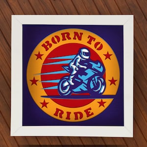 3D Motorcycle Shadow Box SVG for Cricut, Silhouette, Dirt Bike 3d ...