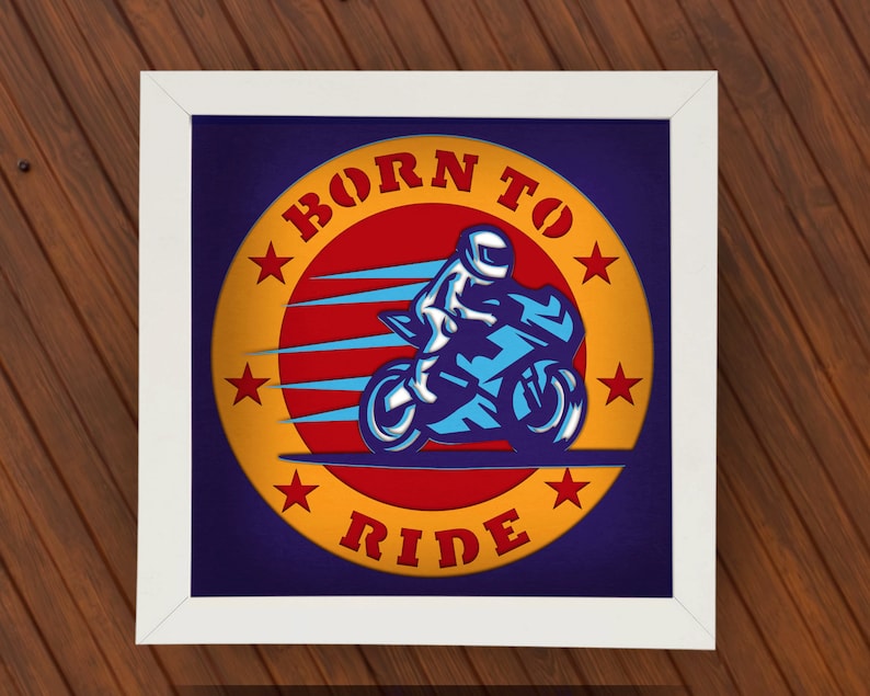 3D Motorcycle Shadow Box SVG for Cricut Silhouette Dirt Bike - Etsy Canada
