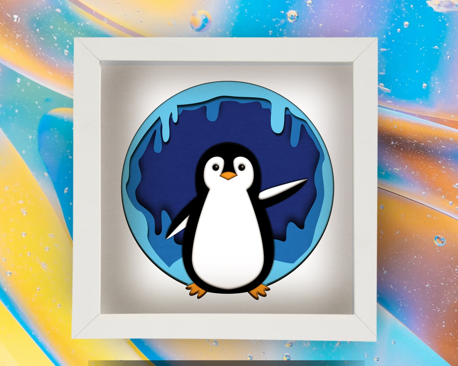 Penguin Layer Shadow Box SVG for Cricut Silhouette Cute - Etsy