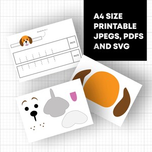 Layered Dog Party Hats Printable for Kids, Puppy Paper Crowns, Dog ...