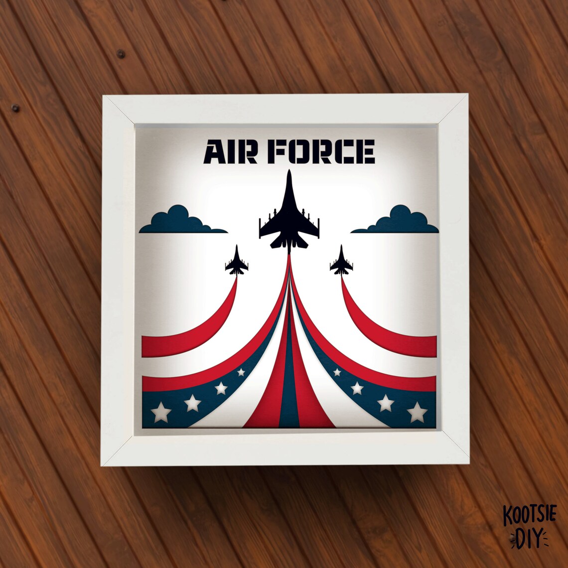Air Force Shadow Box SVG for Cricut Silhouette Army 3d - Etsy