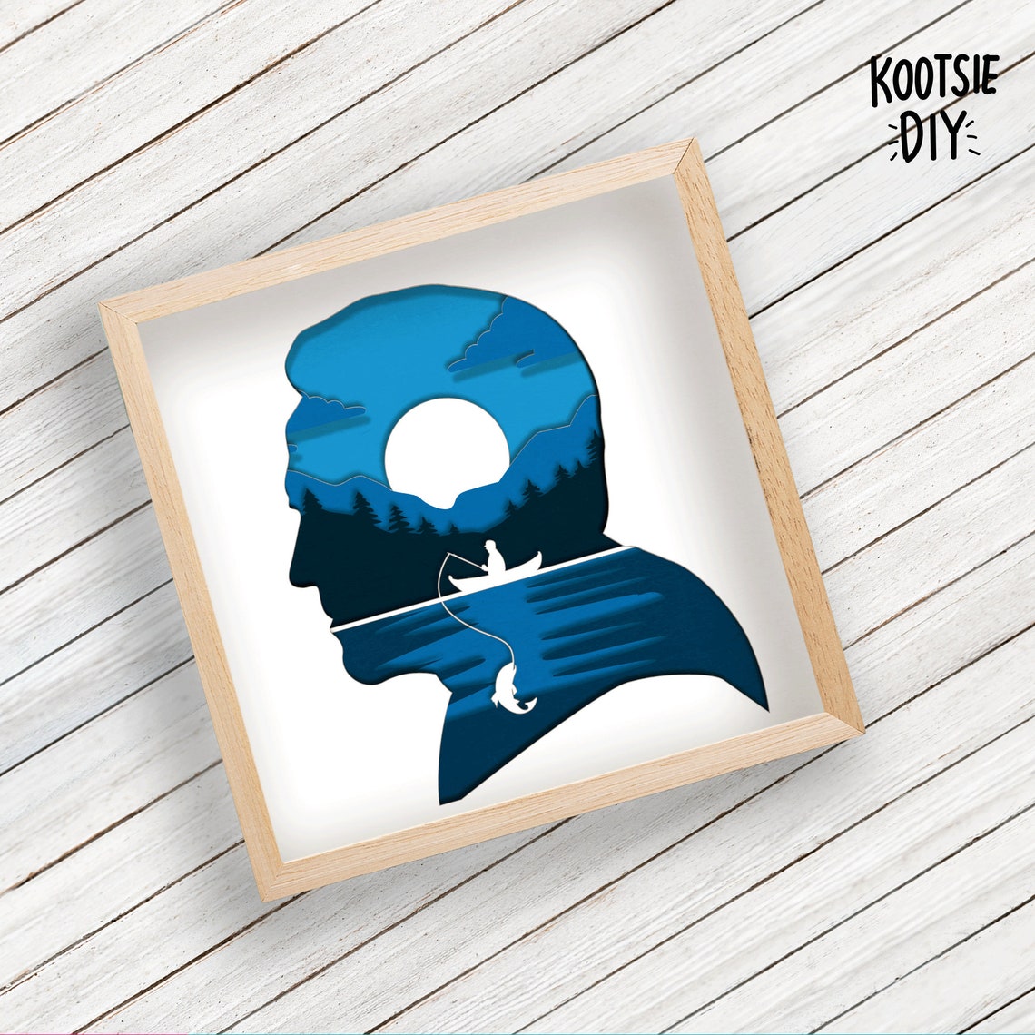 Fishing Shadow Box SVG for Cricut, Silhouette, Father 3d Layered ...