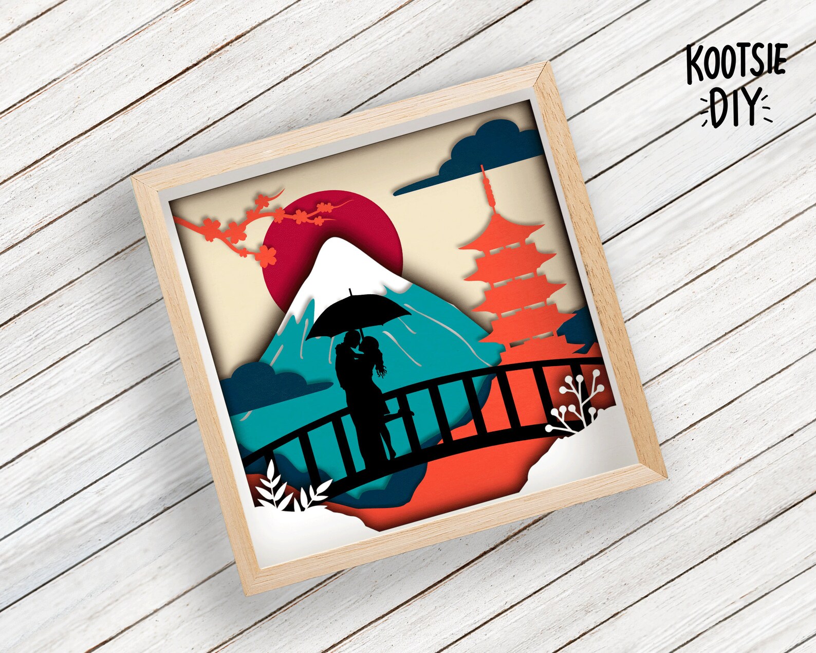 3D Japan Shadow Box SVG for Cricut Silhouette Osaka Layered | Etsy