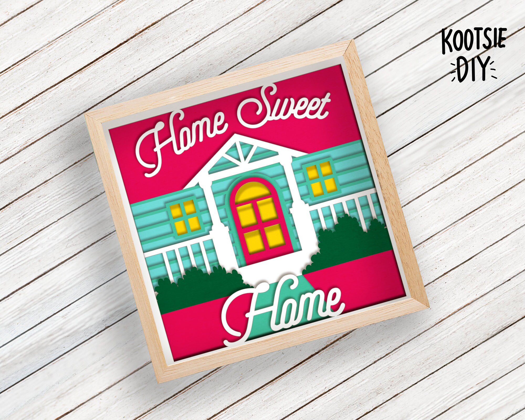 Welcome Home 3D SVG Shadow Box for Cricut Silhouette Layered - Etsy