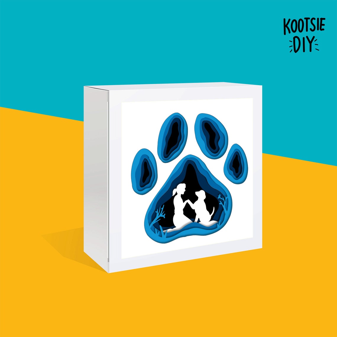 Dog Shadow Box SVG for Cricut Silhouette Puppy Memorial Gift - Etsy