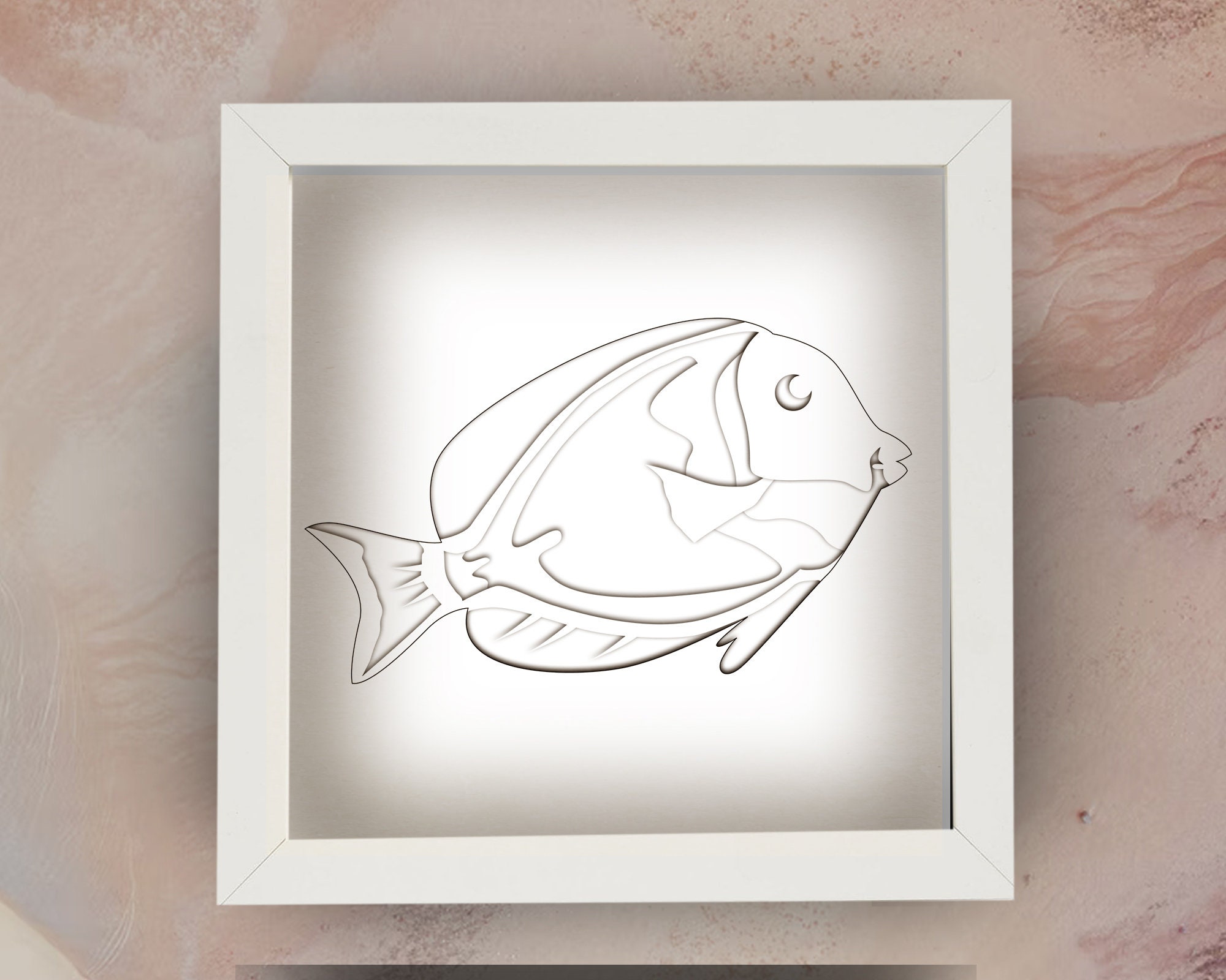 3D Blue Tang Fish Shadow Box SVG for Cricut Silhouette - Etsy UK