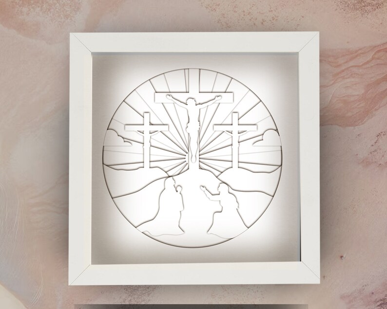 Jesus Shadow Box Template SVG for Cricut Lightbox 3d Crucifix - Etsy UK