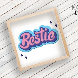 Besties Shadow Box Svg for Cricut, Silhouette, Gift for Best Friend 3d ...
