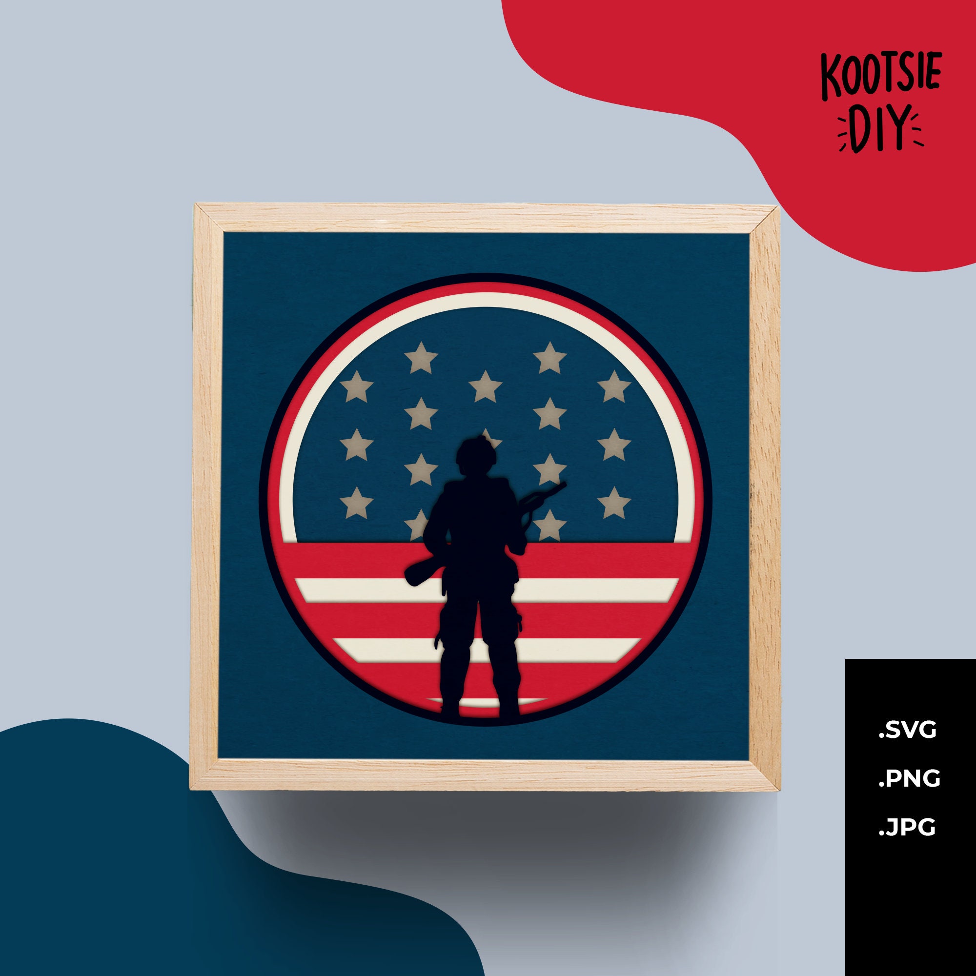 Military Shadow Box SVG for Cricut Silhouette Army 3d Layered - Etsy