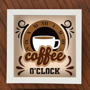 Layered 3D Coffee SVG Shadow Box for Cricut, Silhouette, Coffee Layered ...